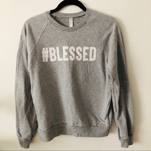 happy vibes co. | Sweaters | Blessed Crewneck Simple Sweater | Poshmark